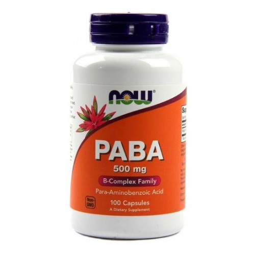 PABA 500mg - Witamina B10 Now Foods PABA 500mg PABA 500mg - Witamina B10 Now Foods PABA 500mg